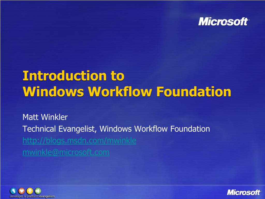 PPT - Introduction to Windows Workflow Foundation PowerPoint ...