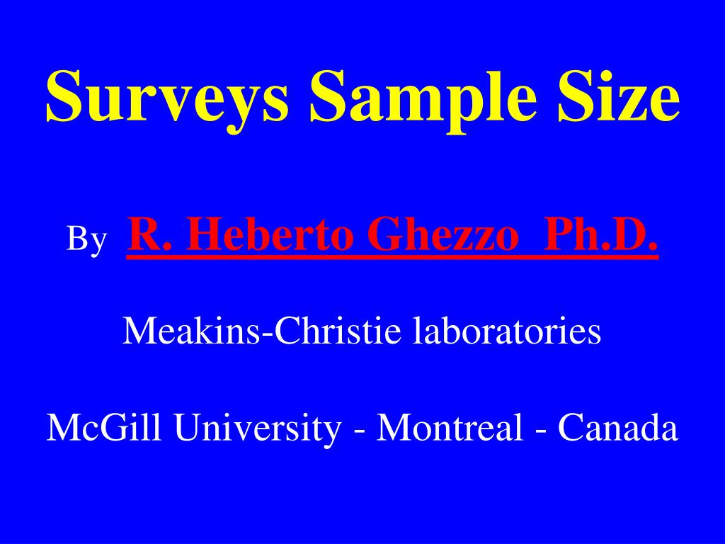 PPT - Surveys Sample Size PowerPoint Presentation, free download - ID ...