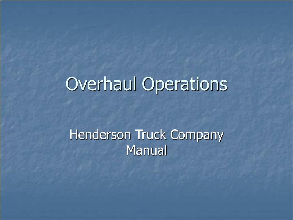 PPT - Overhaul Operations PowerPoint Presentation, free download - ID ...