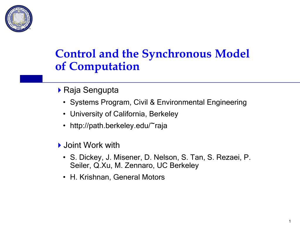PPT - Control and the Synchronous Model of Computation PowerPoint ...