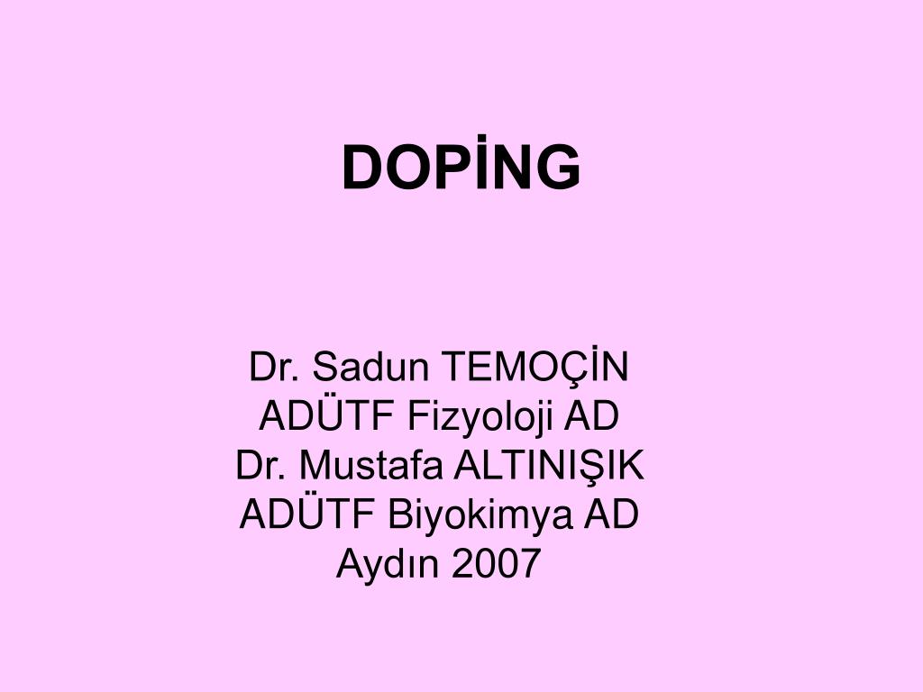 PPT - DOPİNG PowerPoint Presentation, free download - ID:587771