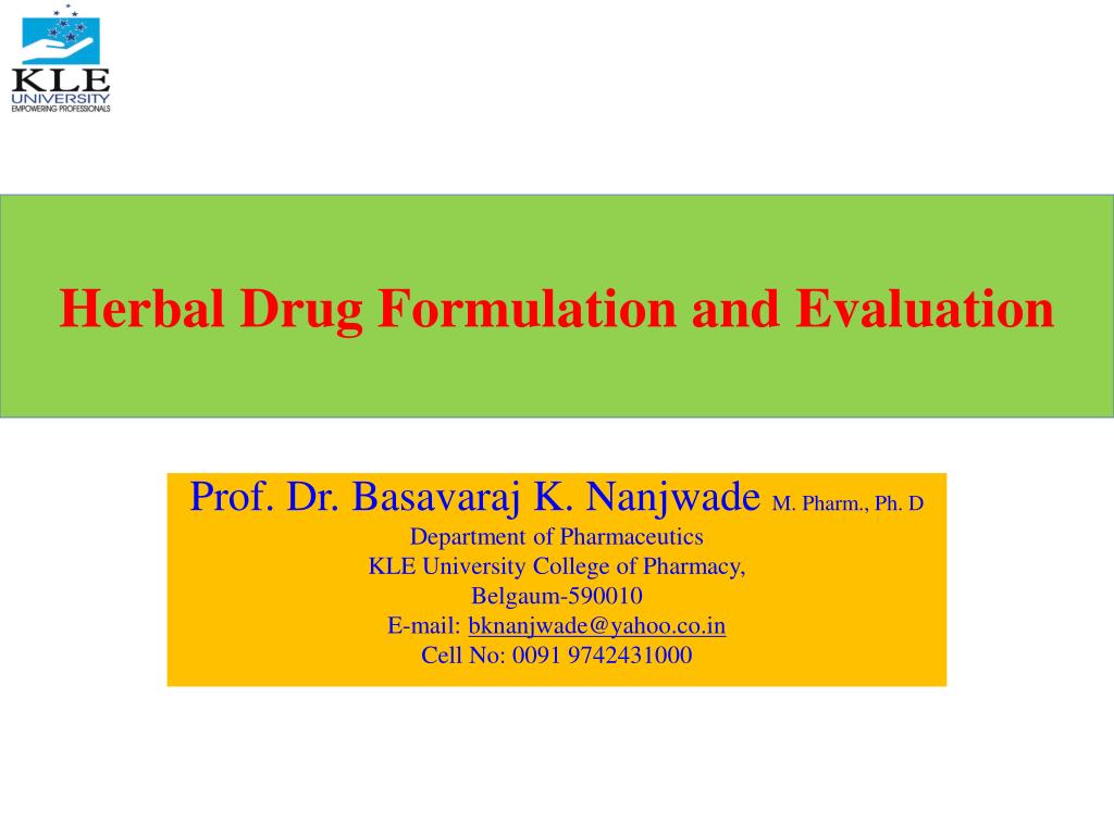 PPT - Herbal Drug Formulation and Evaluation PowerPoint Presentation ...
