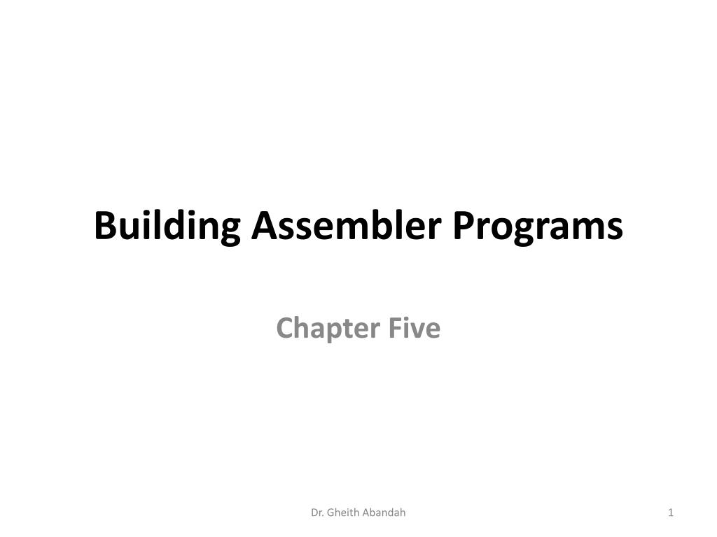 PPT - Building Assembler Programs PowerPoint Presentation, free ...