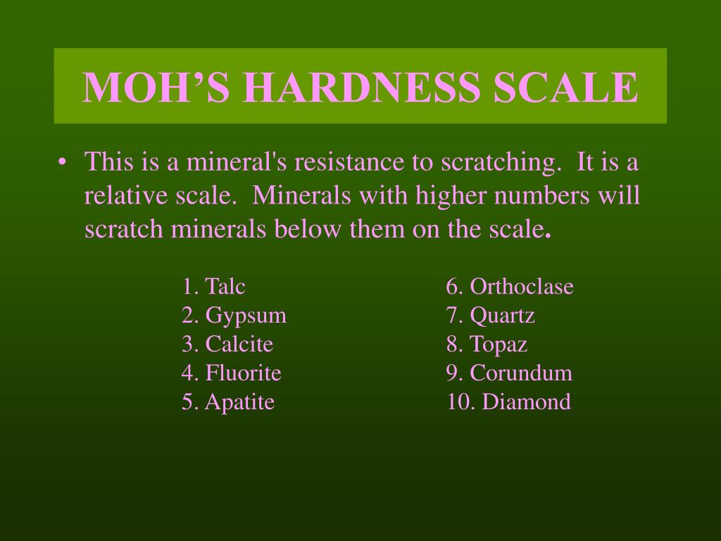 PPT - MOH’S HARDNESS SCALE PowerPoint Presentation, free download - ID ...