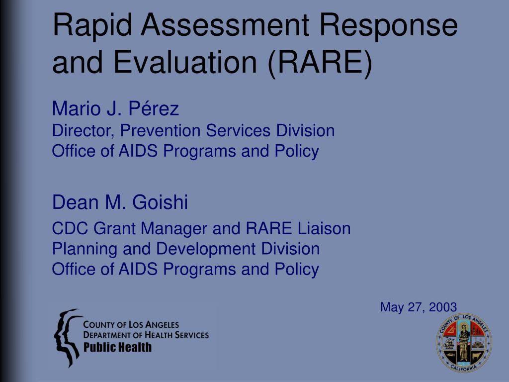 PPT - Rapid Assessment Response and Evaluation (RARE) PowerPoint ...