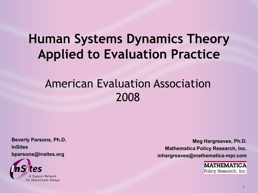 PPT - Human Systems Dynamics Theory Applied to Evaluation Practice ...
