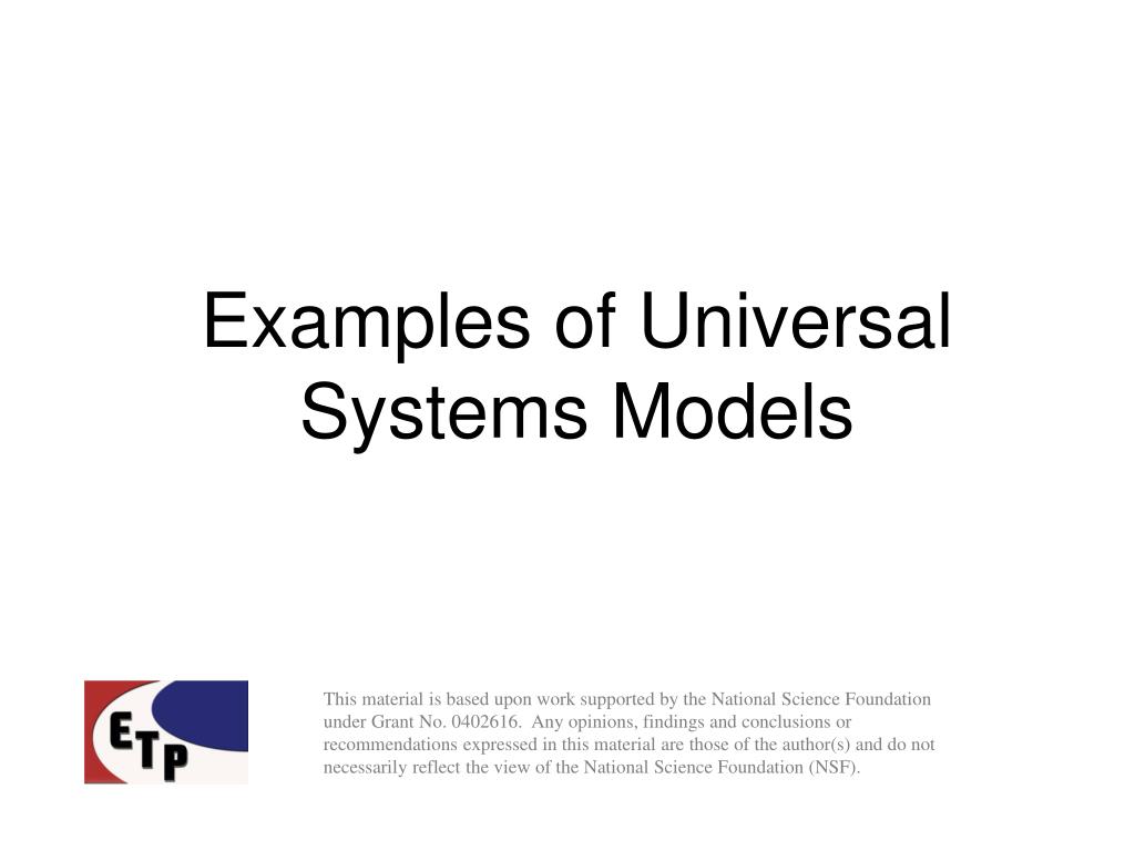PPT - Examples of Universal Systems Models PowerPoint Presentation ...