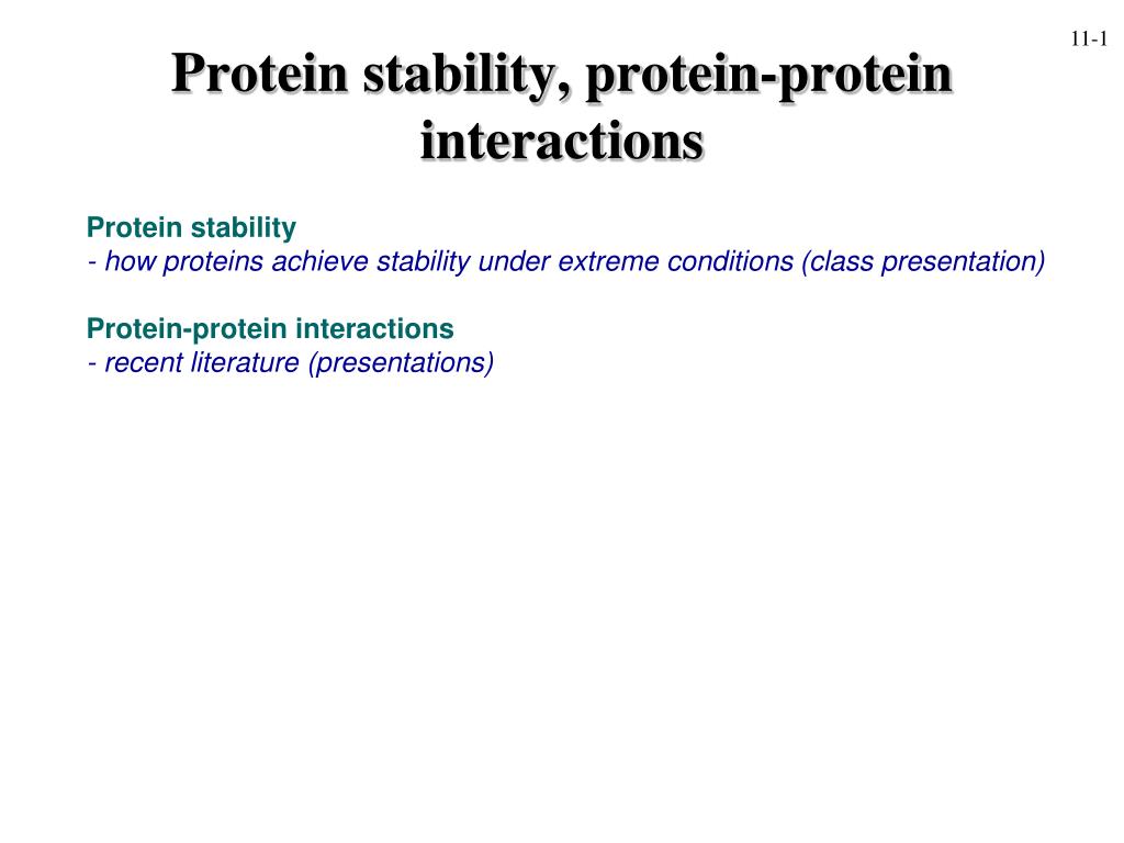 PPT - Protein stability, protein-protein interactions PowerPoint ...