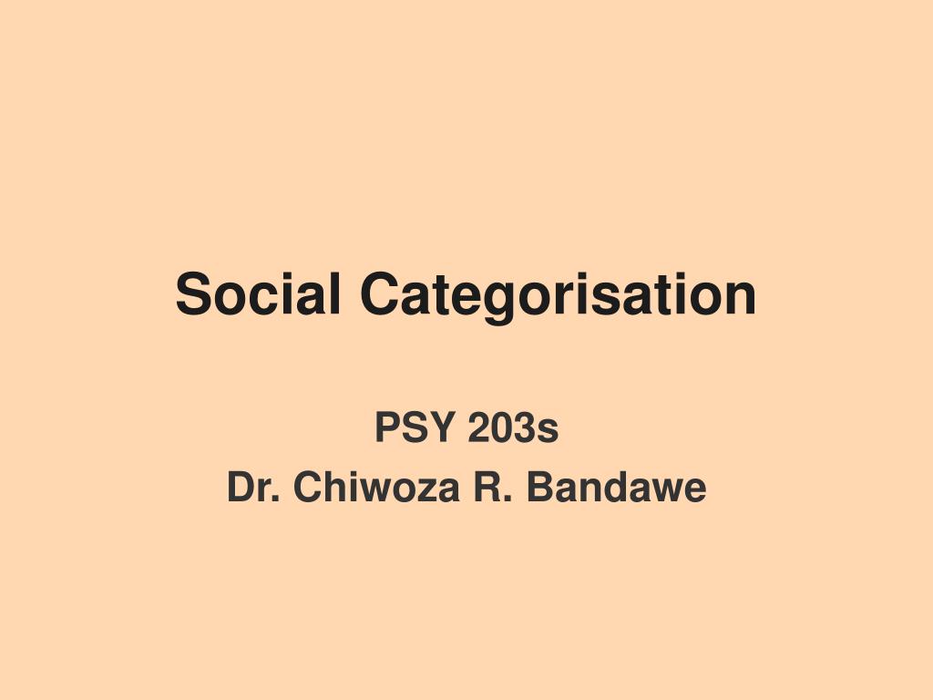 PPT - Social Categorisation PowerPoint Presentation, free download - ID ...