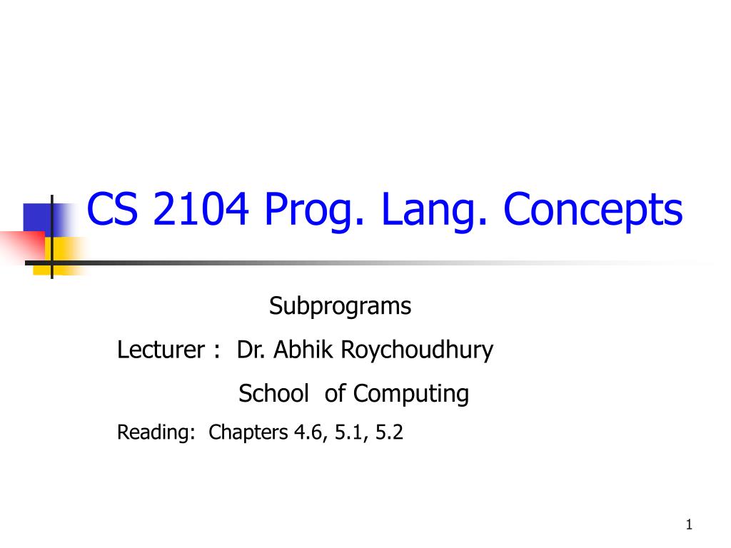 PPT - CS 2104 Prog. Lang. Concepts PowerPoint Presentation, free ...