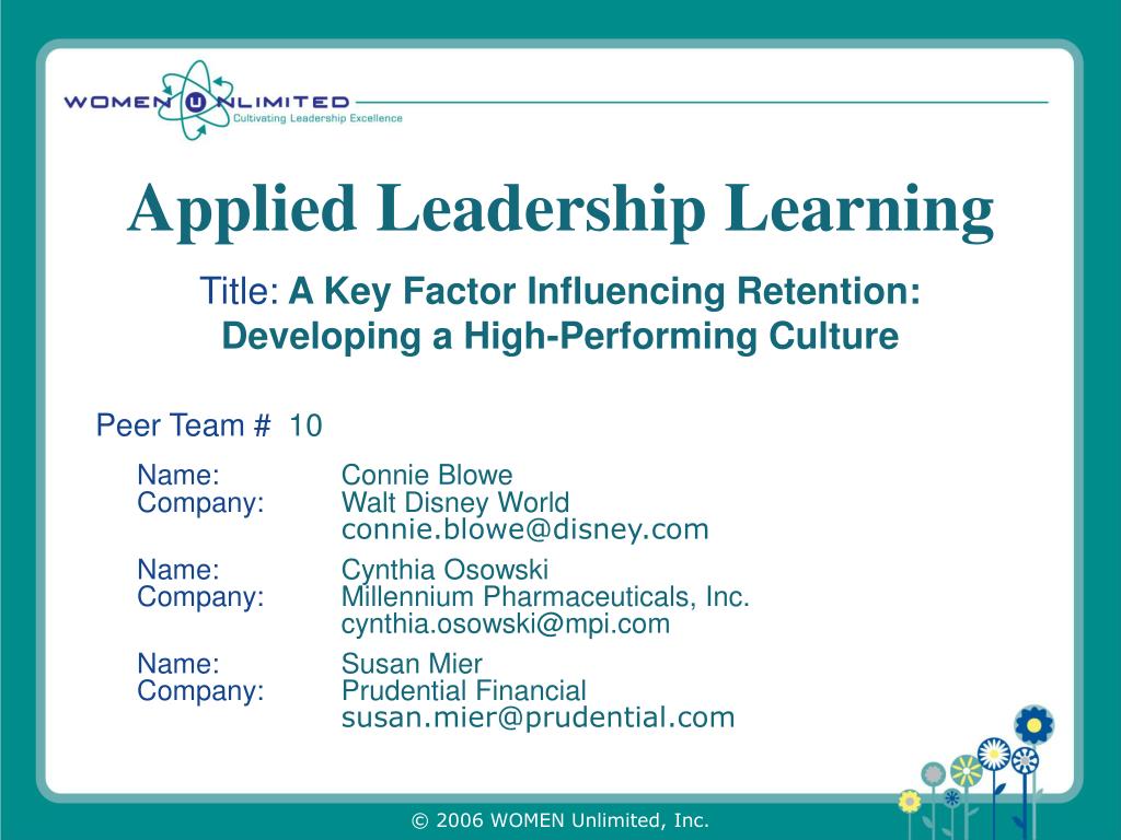 PPT - Applied Leadership Learning PowerPoint Presentation, free ...