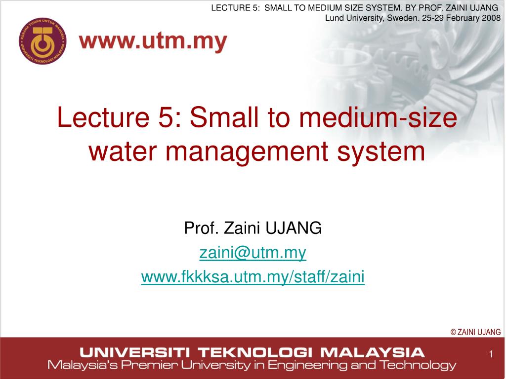 PPT - Lecture 5: Small to medium-size water management system ...
