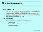 PPT - First Aid Awareness PowerPoint Presentation, free download - ID ...