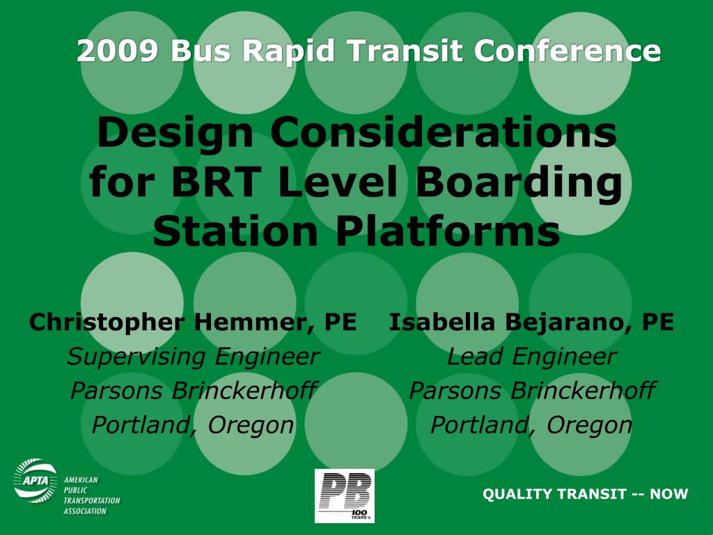 PPT - Maximizing BRT Efficiency: Level Boarding Station Platforms ...