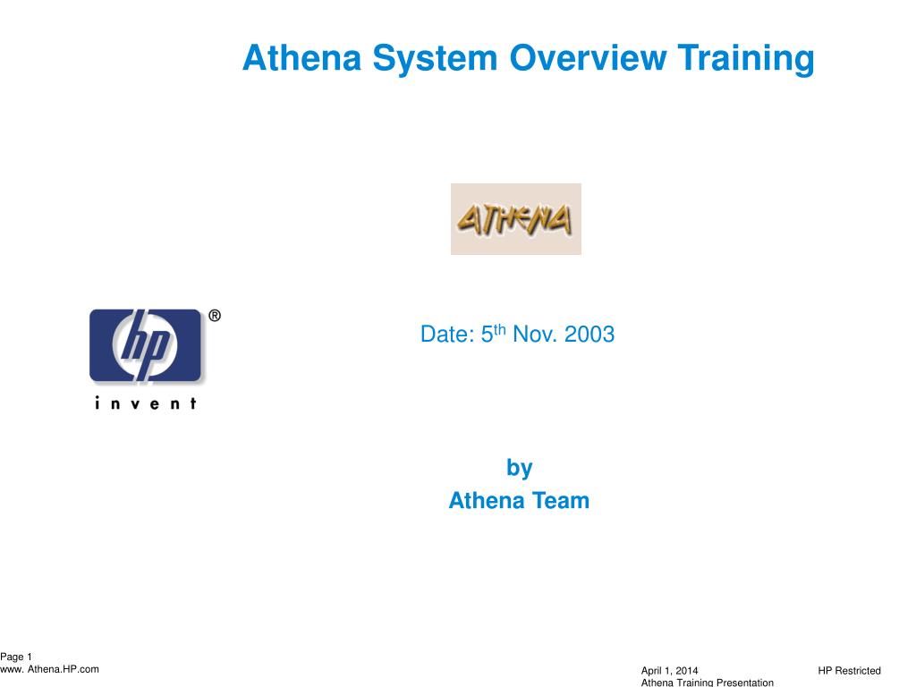 PPT - Athena System Overview Training PowerPoint Presentation, free ...
