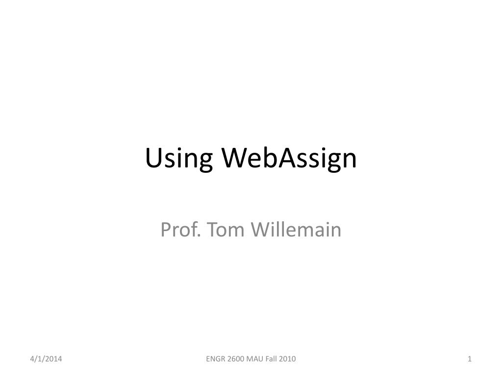 PPT - Using WebAssign PowerPoint Presentation, free download - ID:612433