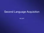 PPT - Second Language Acquisition PowerPoint Presentation, free ...