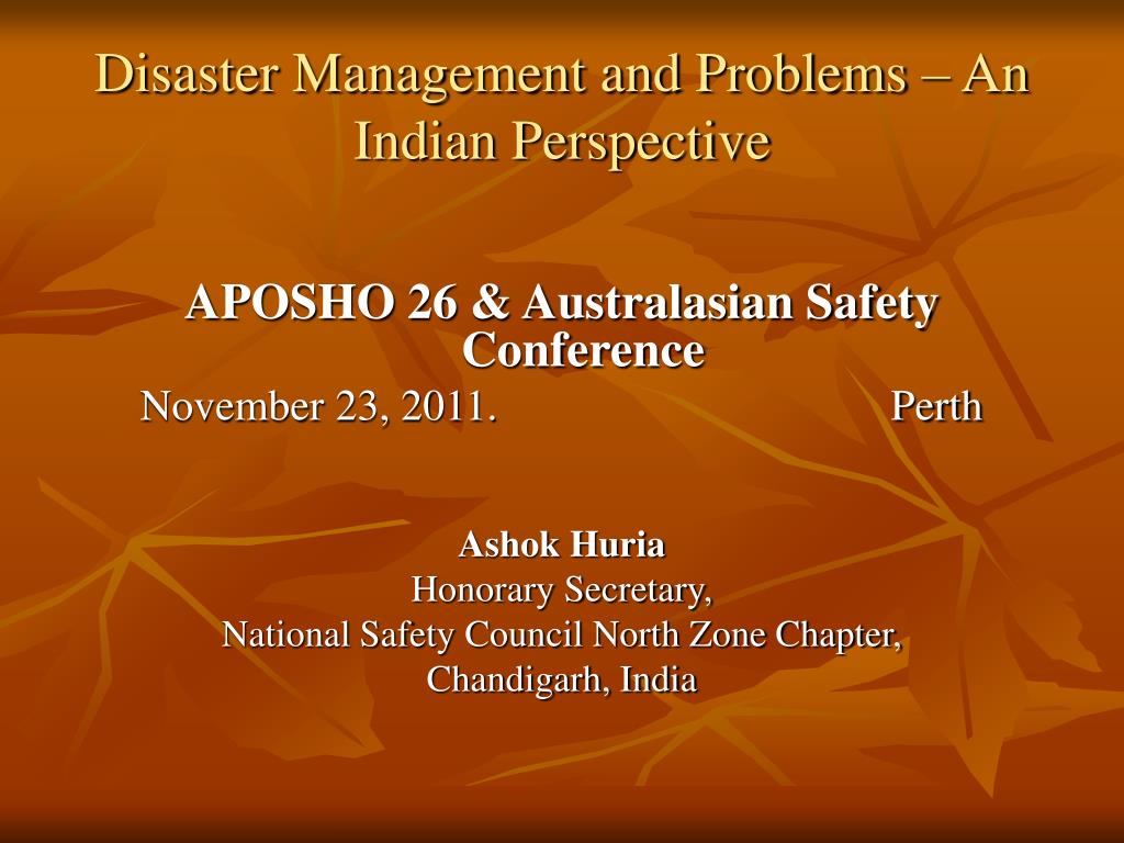 PPT - Disaster Management and Problems – An Indian Perspective ...