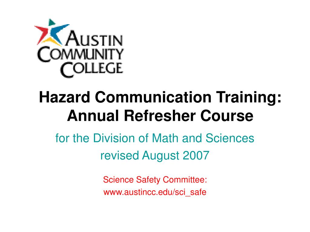 PPT - Hazard Communication Training: Annual Refresher Course PowerPoint ...