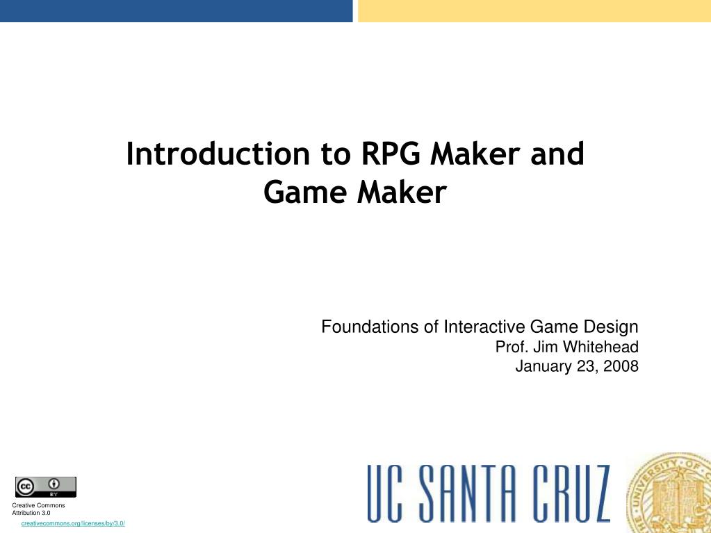 PPT - Introduction to RPG Maker and Game Maker PowerPoint Presentation ...
