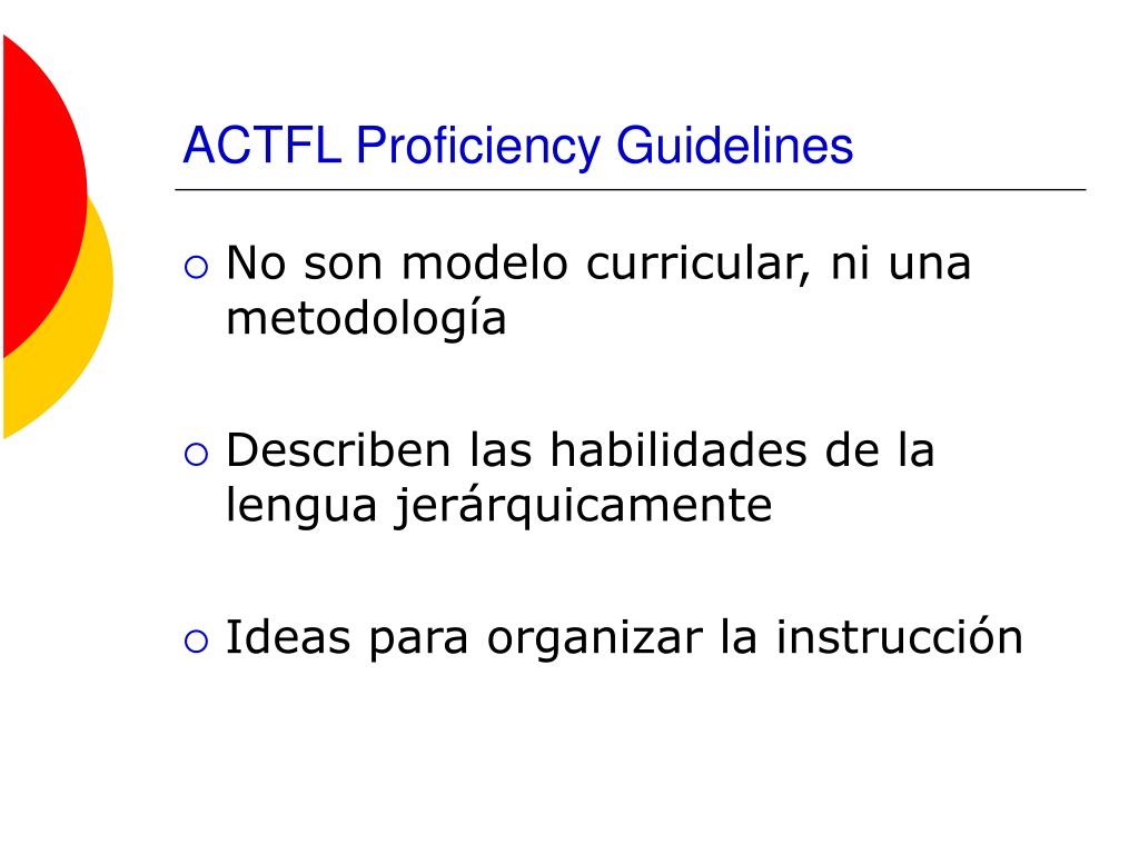 PPT - ACTFL Proficiency Guidelines PowerPoint Presentation, free download - ID:626457