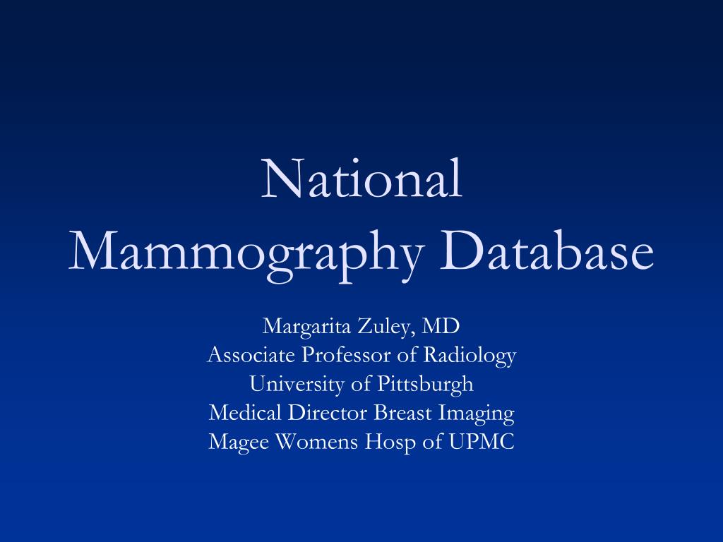 PPT - National Mammography Database PowerPoint Presentation, free ...