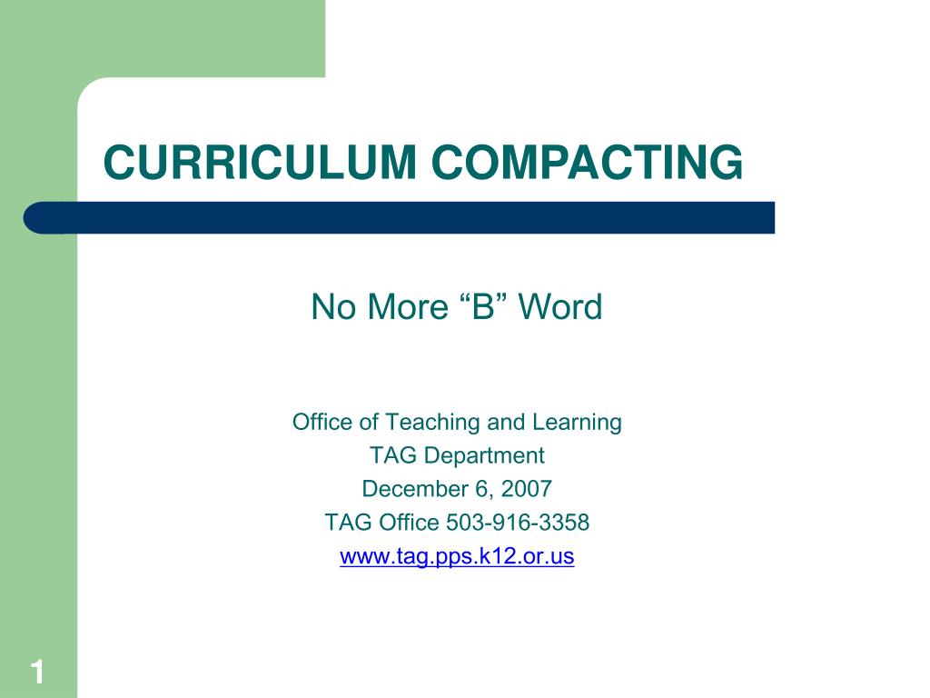 PPT - CURRICULUM COMPACTING PowerPoint Presentation, free download - ID ...