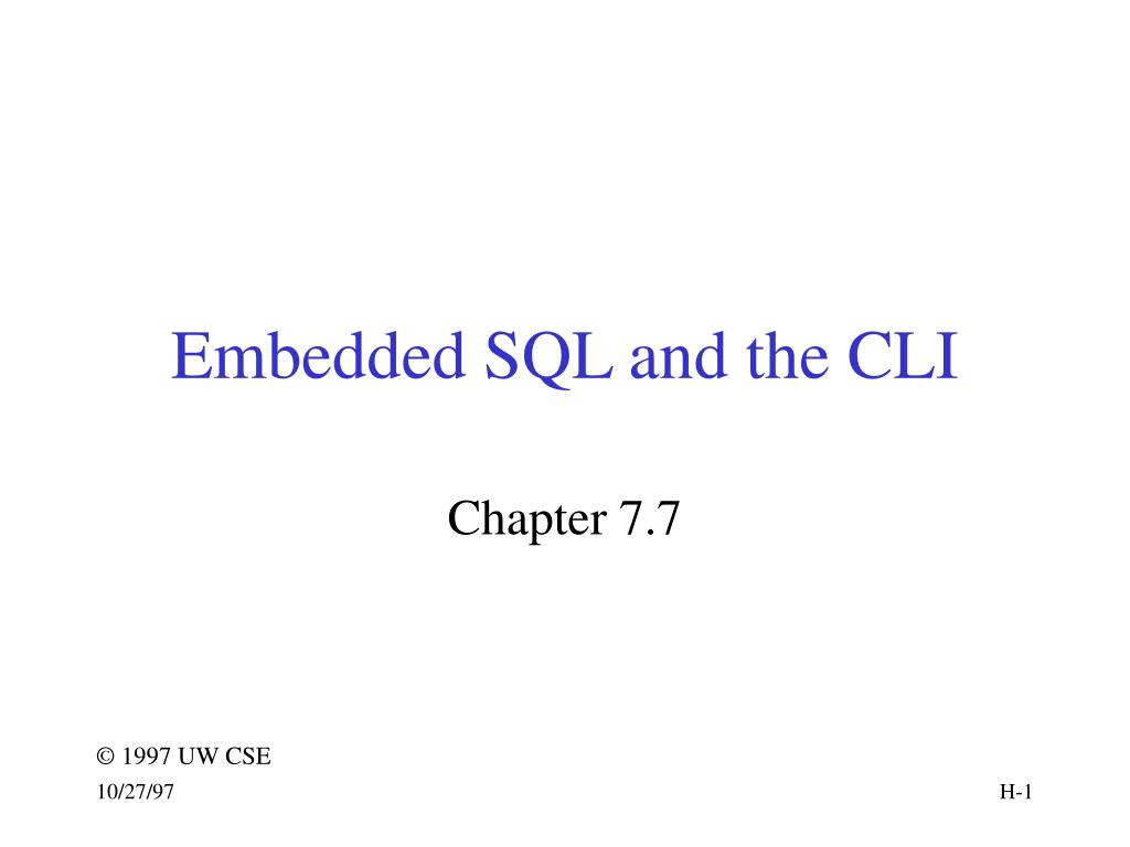 PPT - Embedded SQL and the CLI PowerPoint Presentation, free download ...