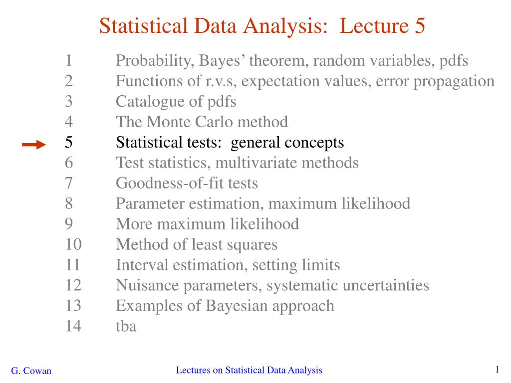PPT - Statistical Data Analysis: Lecture 5 PowerPoint Presentation, free download - ID:629440