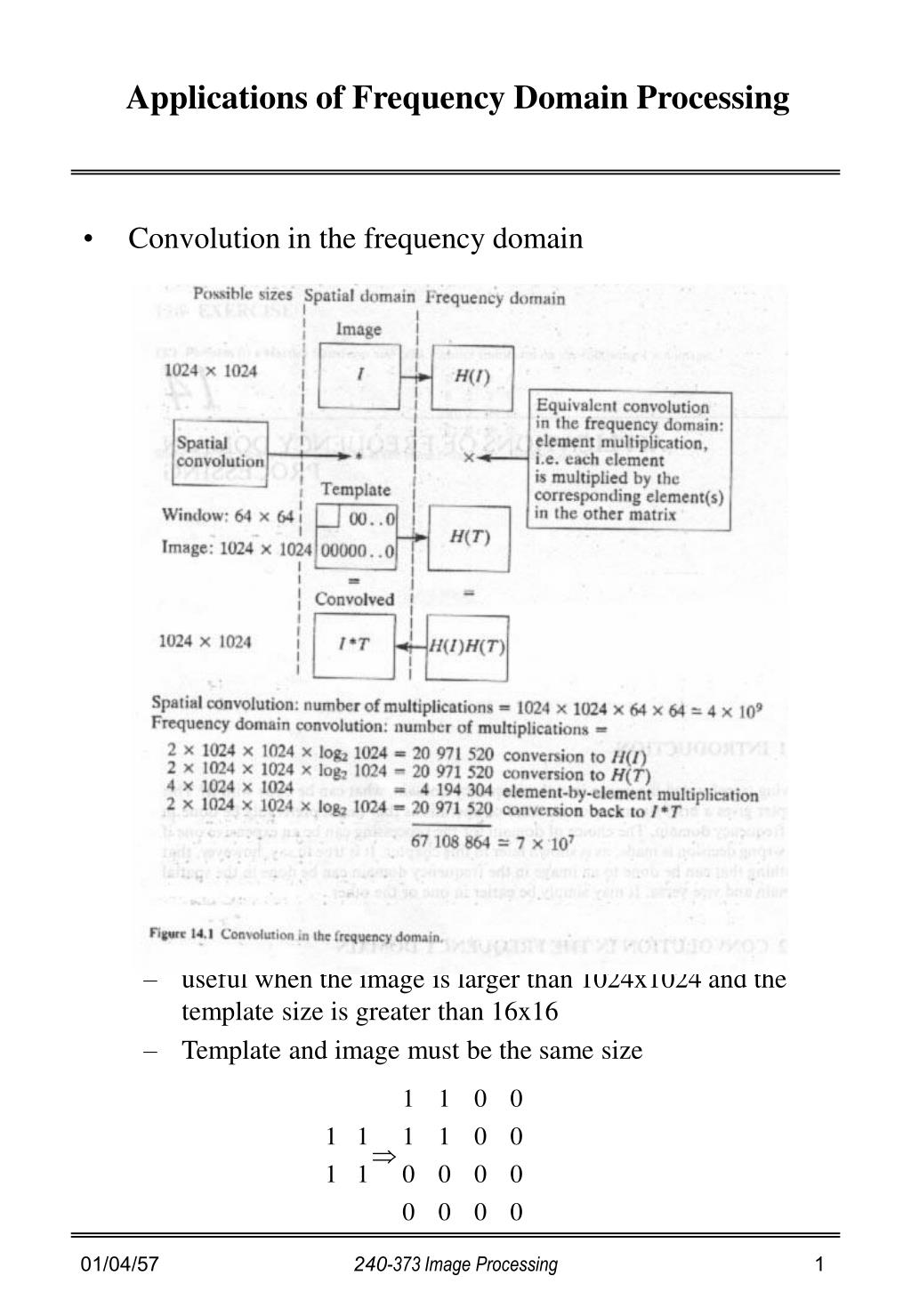 PPT - Applications of Frequency Domain Processing PowerPoint ...