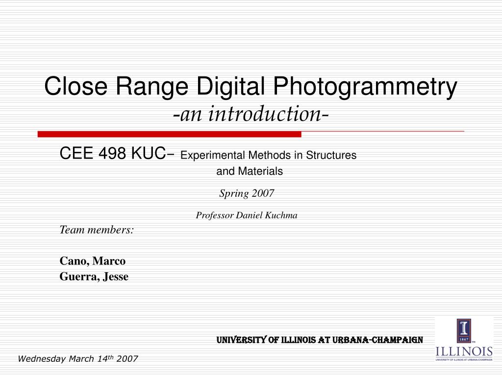 PPT - Close Range Digital Photogrammetry - an introduction- PowerPoint ...