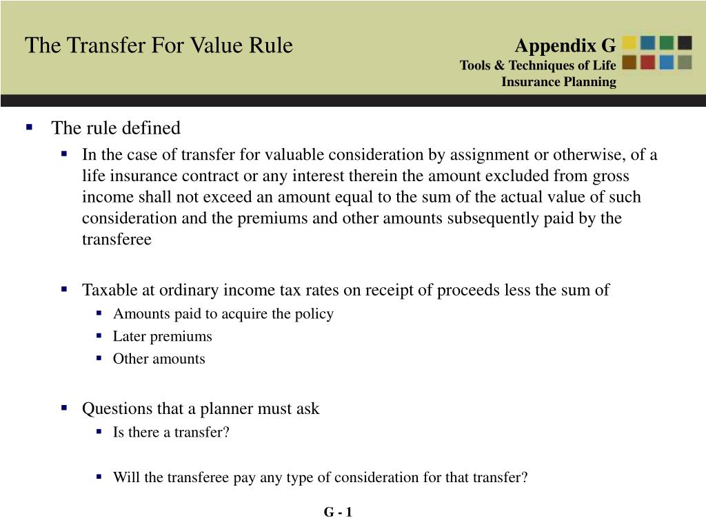 PPT - The Transfer For Value Rule PowerPoint Presentation, free ...