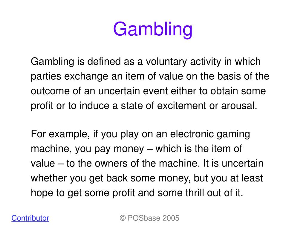 PPT - Gambling PowerPoint Presentation, free download - ID:63441