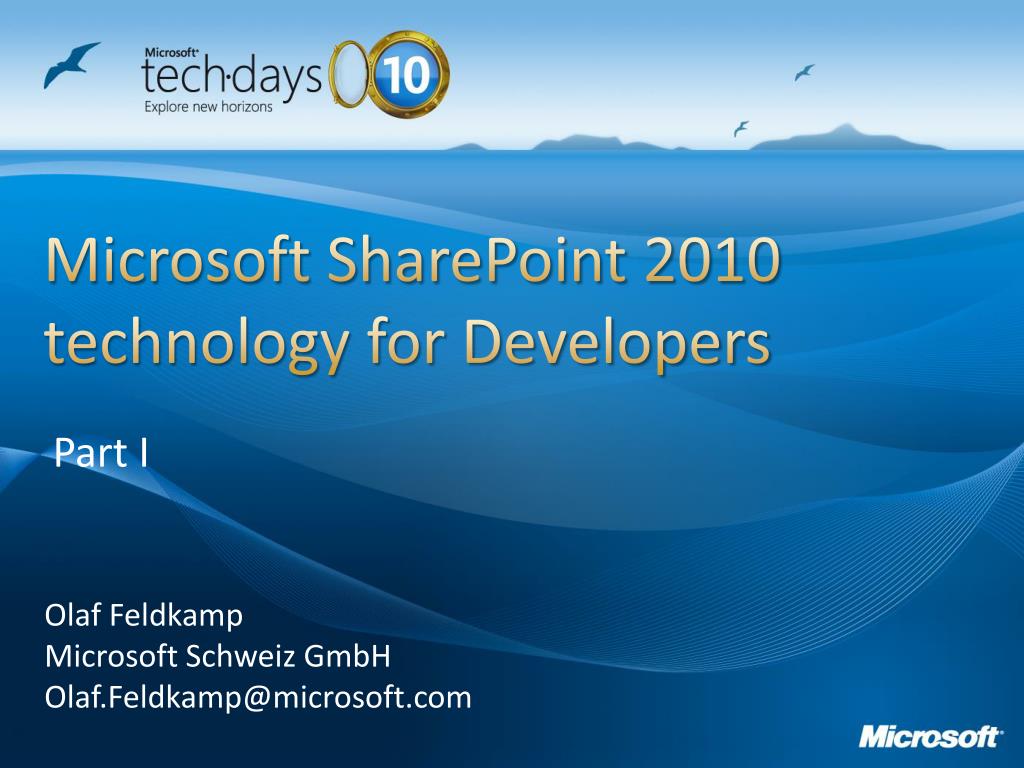 PPT - Microsoft SharePoint 2010 technology for Developers PowerPoint ...