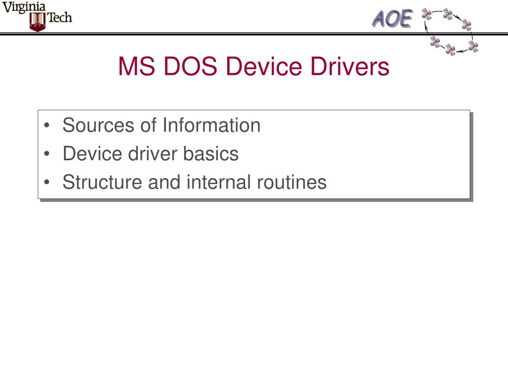 PPT - MS DOS Device Drivers PowerPoint Presentation, free download - ID ...