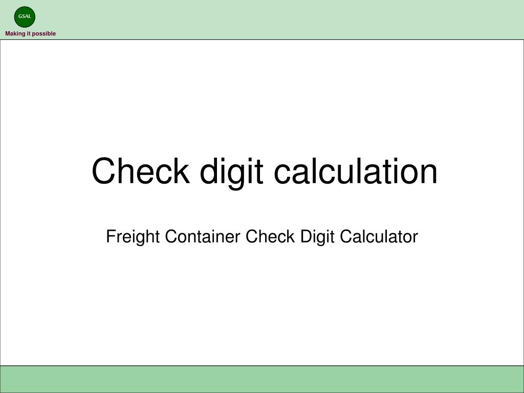 PPT - Check digit calculation PowerPoint Presentation, free download ...