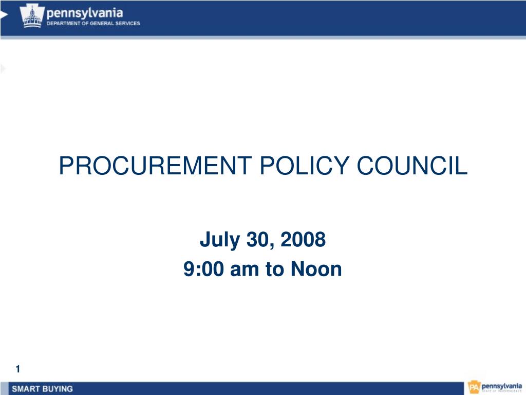 PPT - PROCUREMENT POLICY COUNCIL PowerPoint Presentation, free download ...