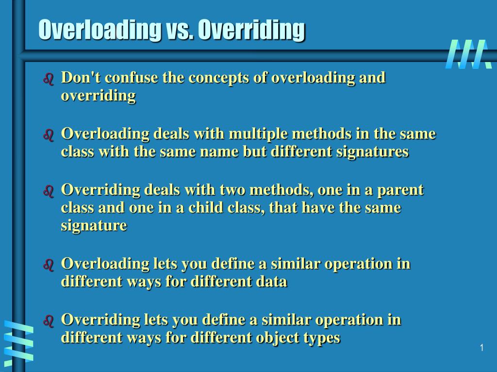 PPT - Overloading vs. Overriding PowerPoint Presentation, free download ...