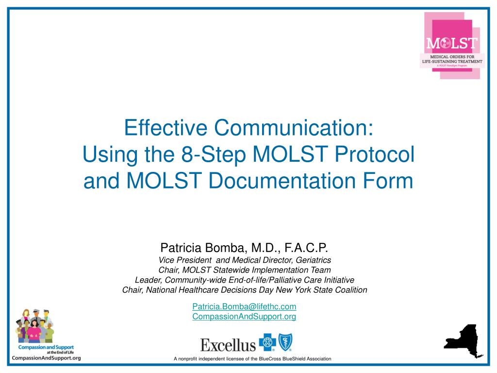 PPT - Effective Communication: Using the 8-Step MOLST Protocol and MOLST Documentation Form ...