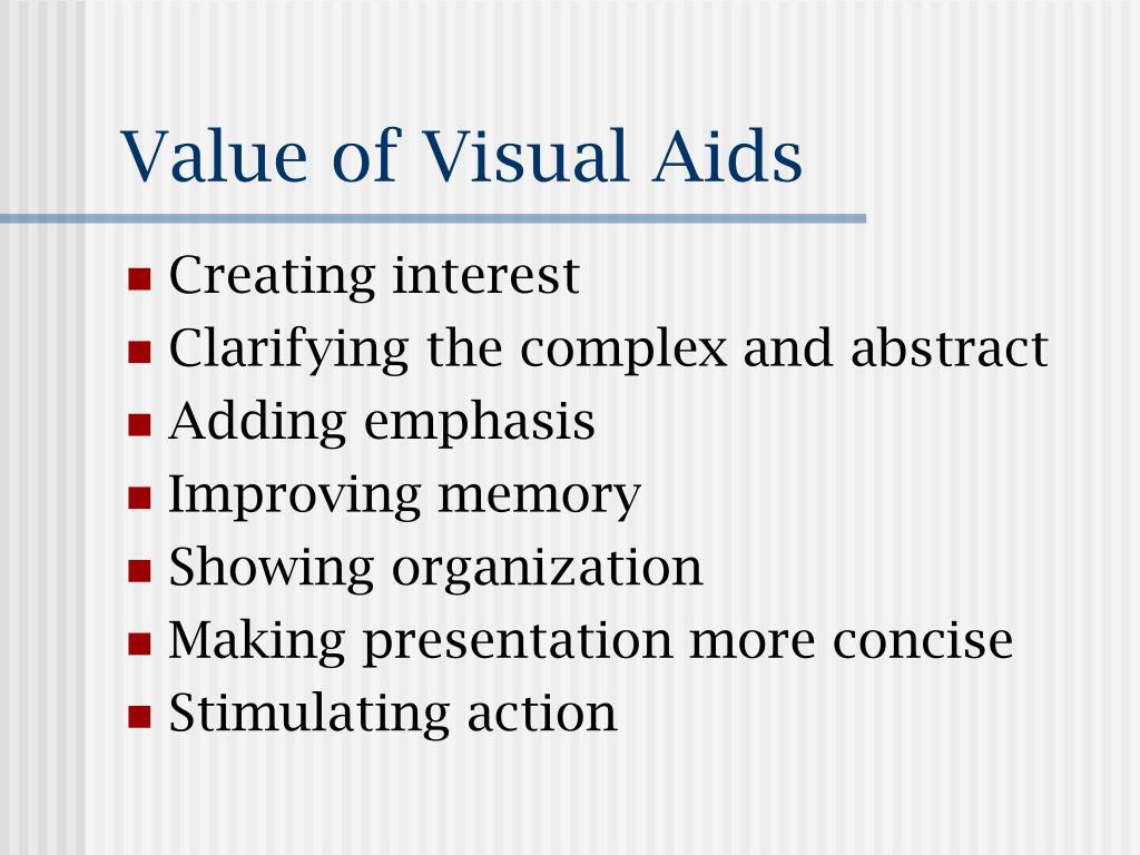 PPT - Value of Visual Aids PowerPoint Presentation, free download - ID ...