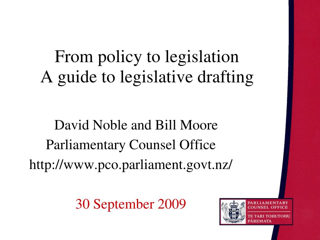PPT - From policy to legislation A guide to legislative drafting ...