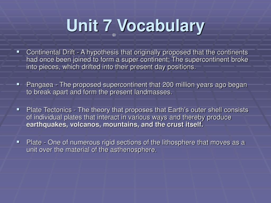 PPT - Unit 7 Vocabulary PowerPoint Presentation, free download - ID:642214