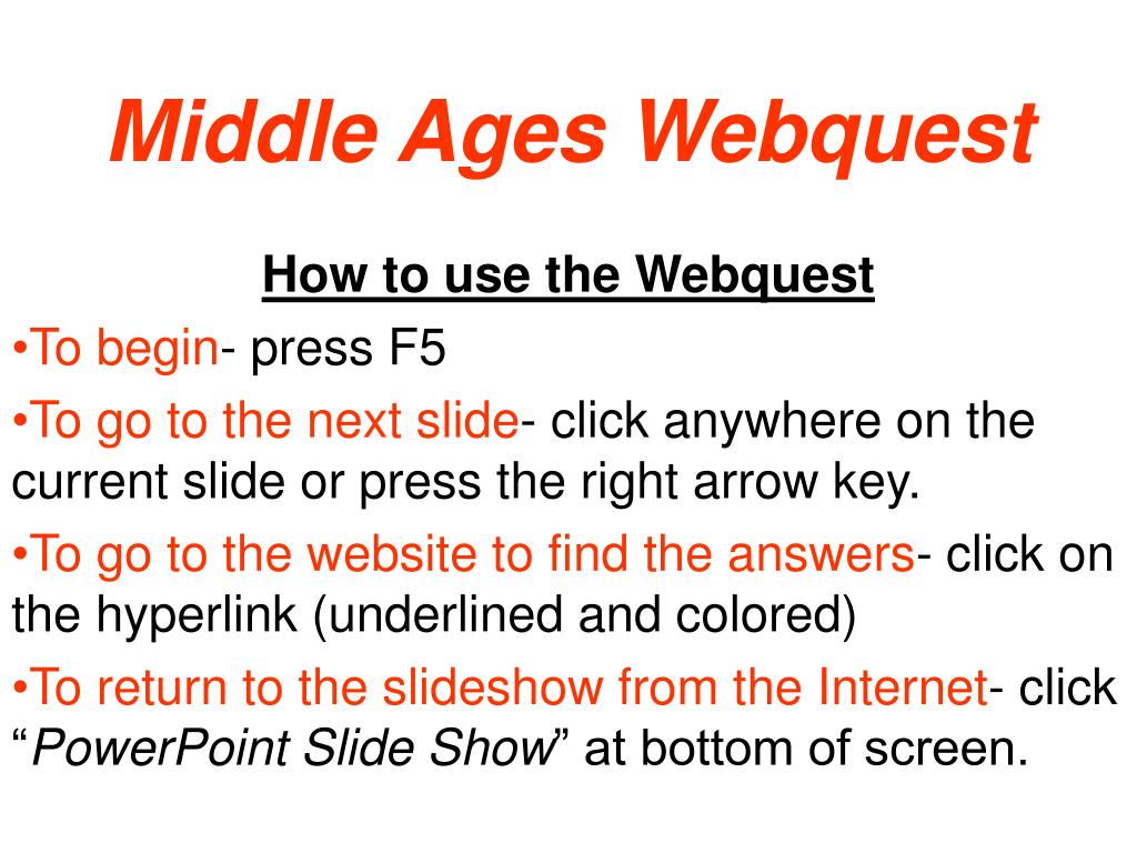 PPT - Middle Ages Webquest PowerPoint Presentation, free download - ID ...