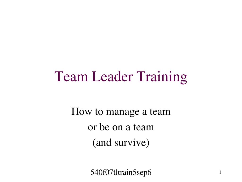 PPT - Team Leader Training PowerPoint Presentation, free download - ID ...