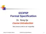 PPT - Mathematical Modeling and Formal Specification Languages ...