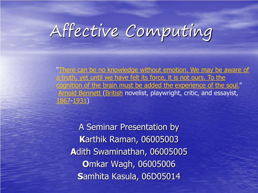 PPT - Affective Computing PowerPoint Presentation, free download - ID ...