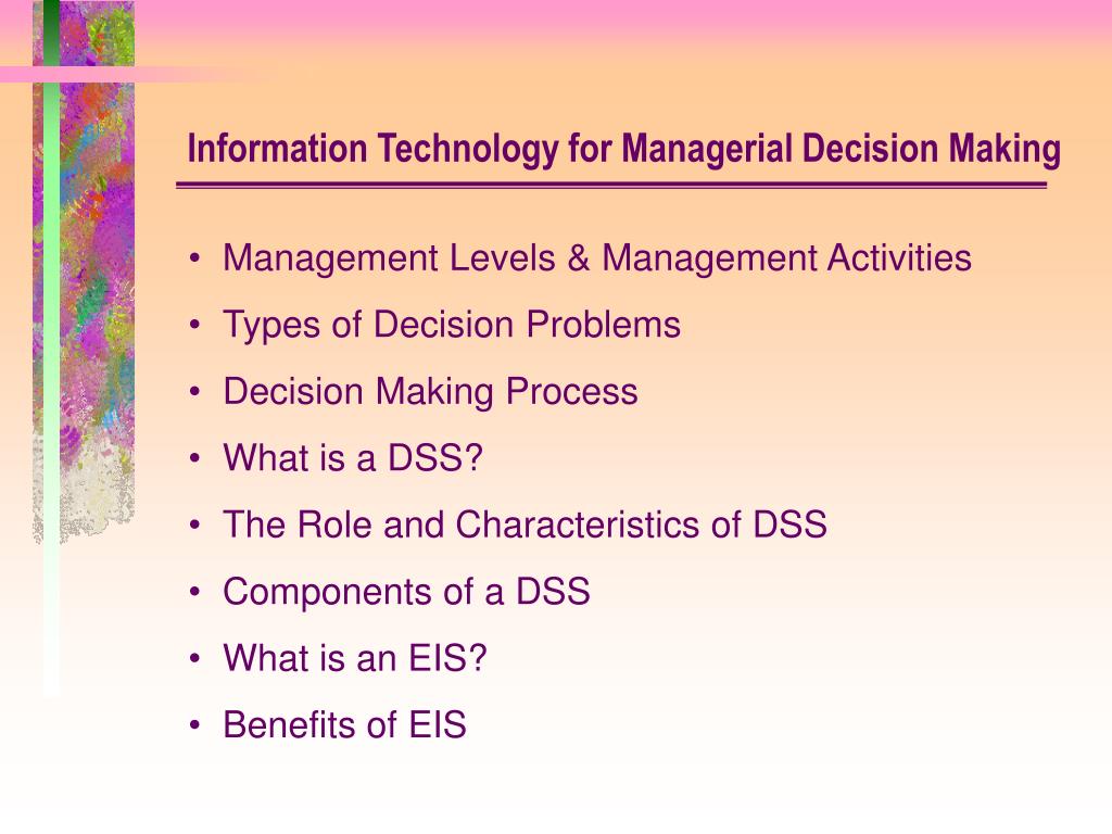 PPT - Management Levels & Management Activities Types of Decision ...