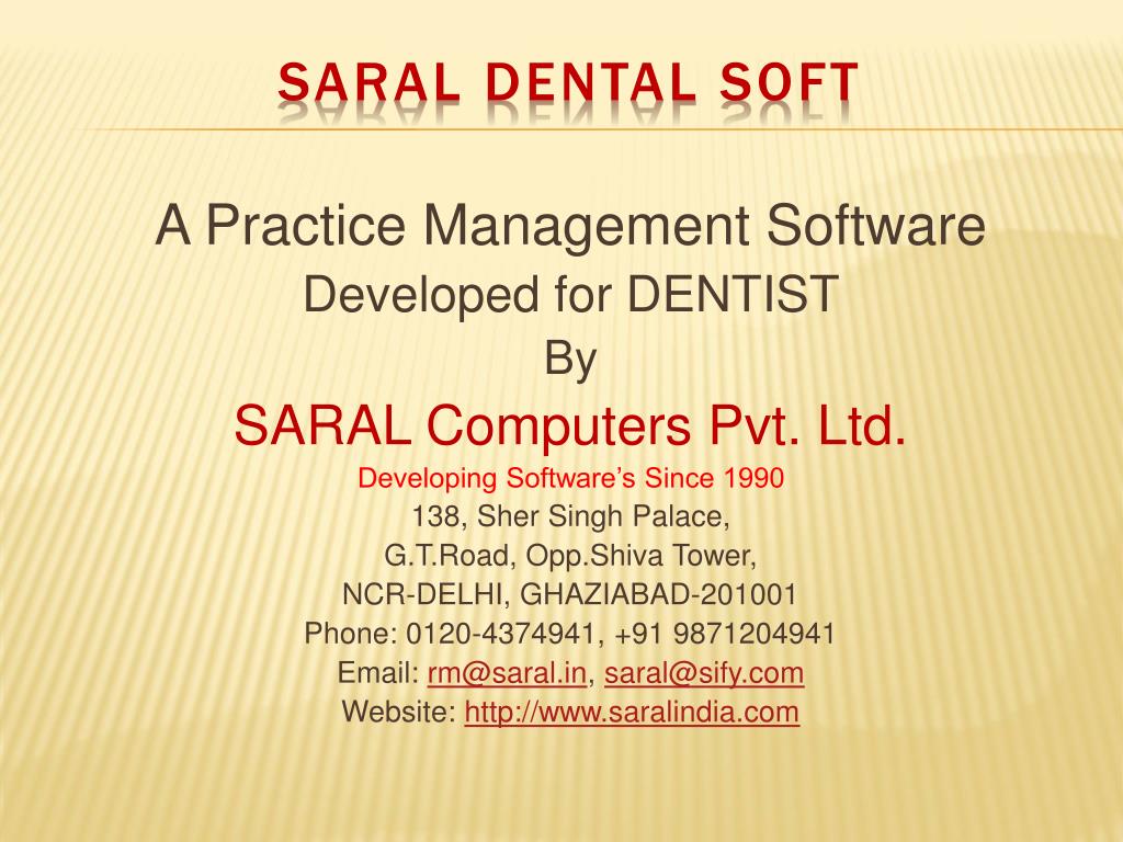 PPT - SARAL DENTAL SOFT PowerPoint Presentation, free download - ID:651473