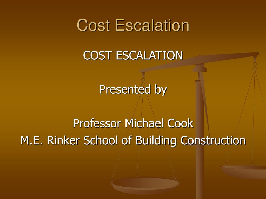 PPT - Cost Escalation PowerPoint Presentation, free download - ID:652052