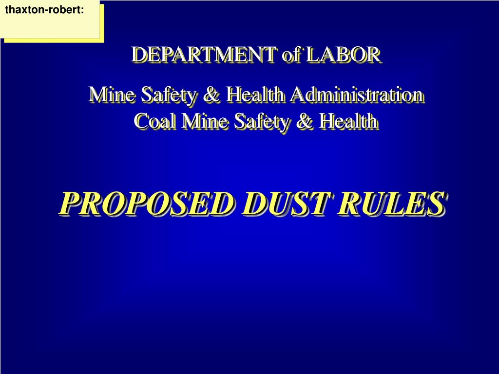 PPT - PROPOSED DUST RULES PowerPoint Presentation, free download - ID ...